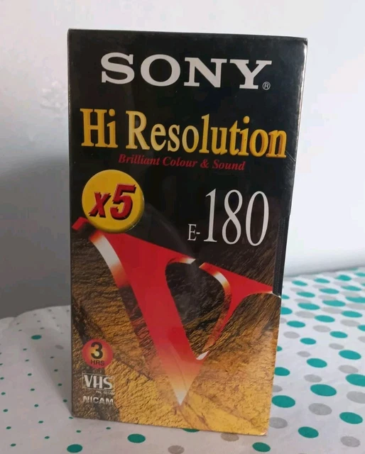 SONY VHS TAPE Blank E-180 Hi Resolution VHS 3 Hour Video 5 Pack Brand ...