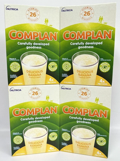 COMPLAN DELICIOUS BANANA Nutritional Drink Sachets 4 X 4 55g (16 ...