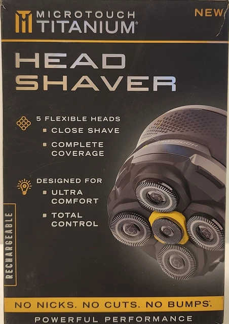 MICROTOUCH TITANIUM HEAD Shaver 5 Flexible Heads Rechargeable Cordless ...
