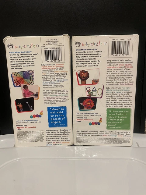 DISNEY BABY EINSTEIN - Baby Beethoven (VHS, 2002) And Baby Newton Vhs ...