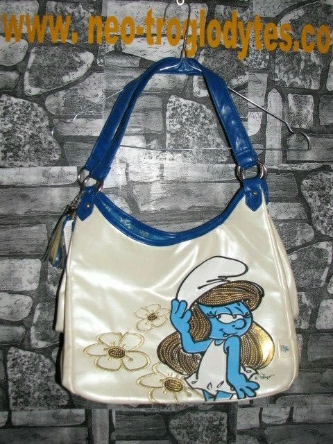 BORSA I PUFFI THE SMURFS BAG vynil I PUFFI PUFFETTA official signed ...