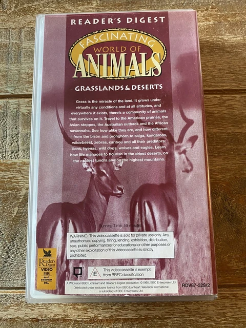 FASCINATING WORLD OF Animals Grasslands Deserts VHS Video Readers ...