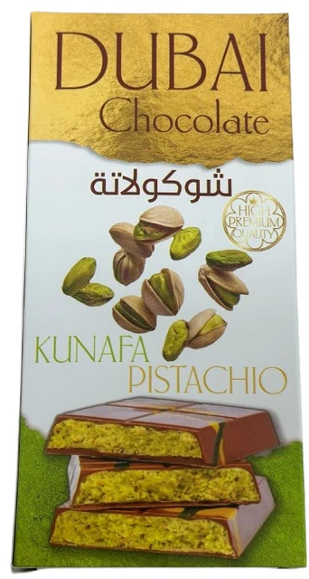 VIRAL DUBAI CHOCOLATE Pistachio Kunafa Bar 200 grams Original DUBAI ...