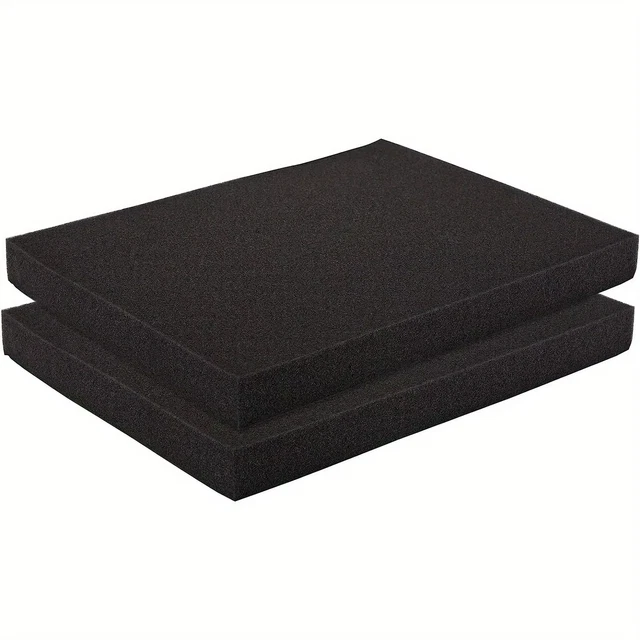 2 PACK BLACK Cuttable Craft Foam Sheets, Polyurethane Cushioning ...