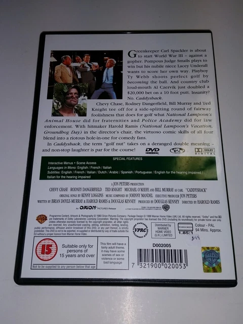 CADDYSHACK UK DVD Boxset Region 2 (Pb6) EUR 4,27 - PicClick IT