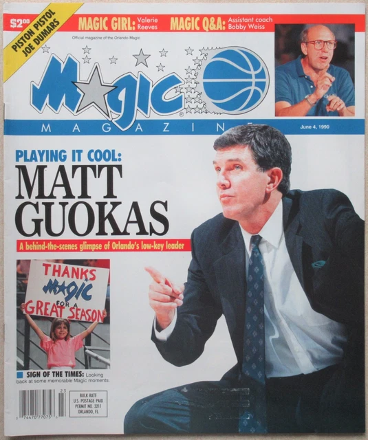 1990 MATT GUOKAS - BOB WEISS - ORLANDO MAGIC - "Magic Magazine" - COVER ...