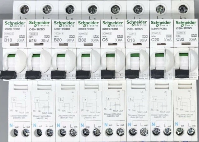 NEW SCHNEIDER IC60H RCBO 6a 10a 16a 20a 25a 32a 40a 45a Type B C PON ...