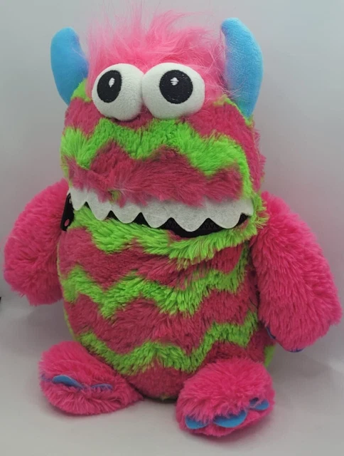 WORRY MONSTER PINK / GREEN 11"Plush Soft Toy Comforter By Gosh design ...