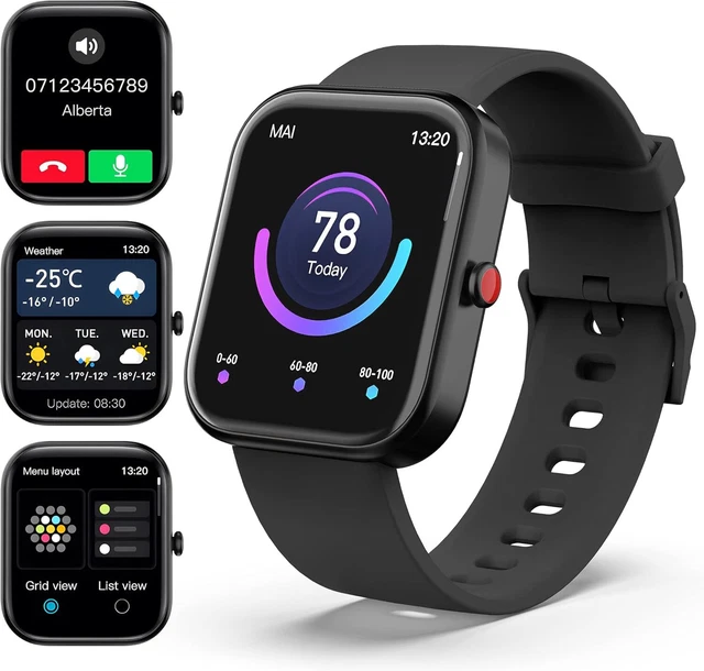 2& TOUCH SCREEN Always-on Smartwatch for Men, IP68, Heart Rate, SpO2 ...