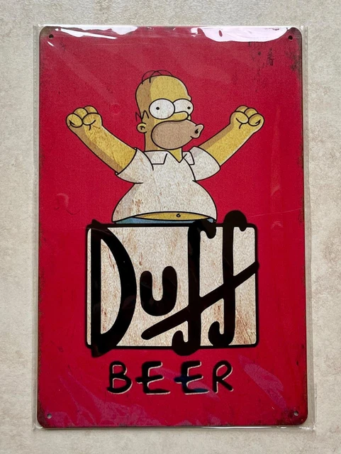 DUFF BEER METAL PLAQUE SIGN BEER BAR PUB MAN CAVE GARAGE HOMER SIMPSON ...
