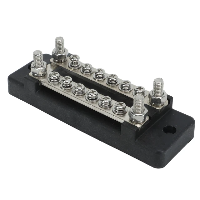 POWER DISTRIBUTION BLOCK with Cover 6 Terminal Dual Row DC12‑48V AC110 ...