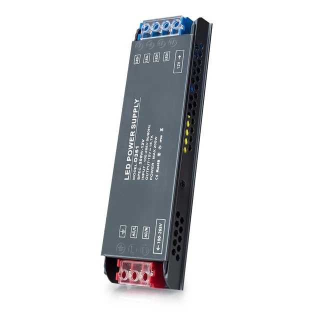 TRANSFORMATEUR 220V 12V LED Driver 200W Ultra Mince Transfo 1664A ...