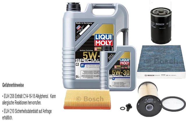 BOSCH INSPECTION SET 6L Liqui Spécial Moly Tec F 5W-30 pour Ford Focus C-Max EUR 138,75 ...