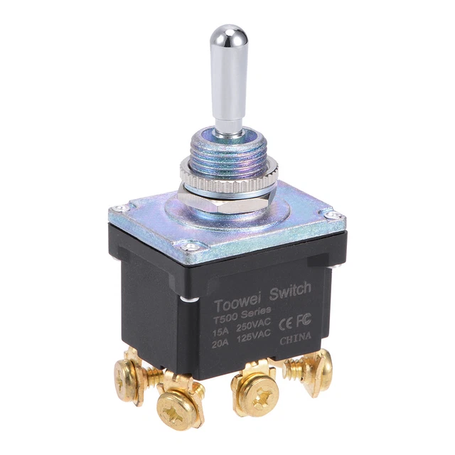 DPDT ROCKER TOGGLE Switch Heavy-Duty 15A 250V 20A 125V 6P ON/OFF/ON ...