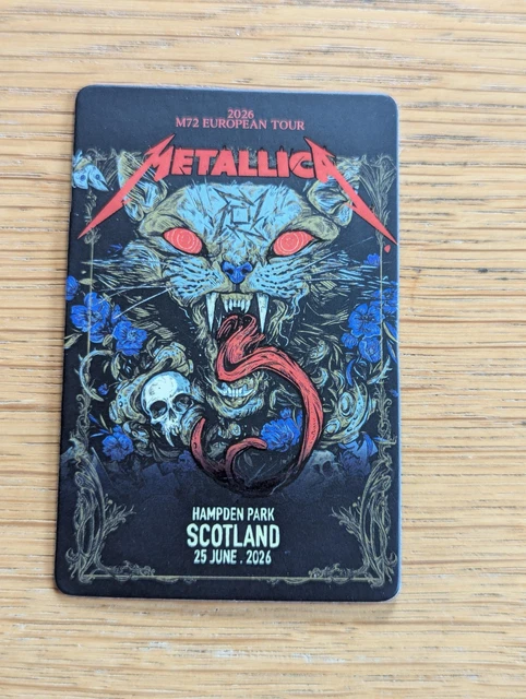 METALLICA M72 GLASGOW 2026 Exclusive design Fan Card MINT CONDITION ...