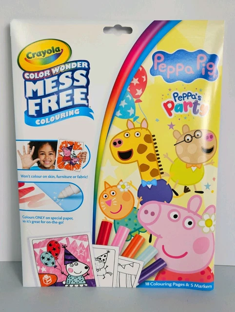 PEPPA PIG PEPPA'S Party Crayola Colour Wonder Mess Free Colouring 18 ...