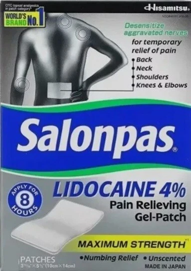 SALONPAS PAIN RELIEF 6 Patch Gel Large ( 10x14cm ) Maximum Strength Exp ...