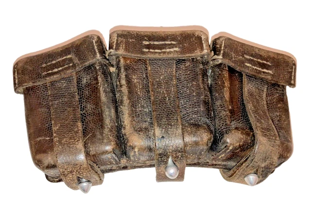 BORSA MUNIZIONI ORIGINALE tedesca 1936 PRE-WWII K98 MARRONE di CARL ...