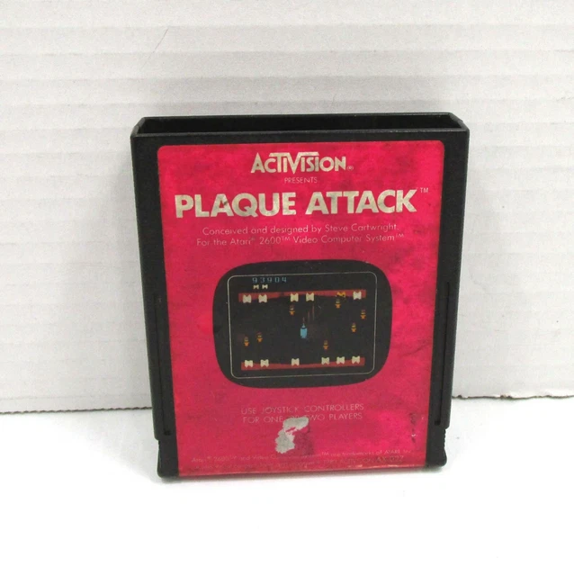 VINTAGE ATARI 2600 PLAQUE ATTACK Video Game Cartridge $6.95 - PicClick CA