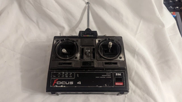 VINTAGE HITEC FOCUS 4 F.M. 4 Channel Radio Control Unit Only £6.98 - PicClick UK