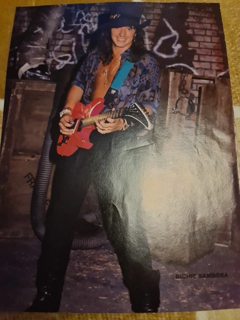 VINTAGE RICHIE SAMBORA BON JOVI CLASSIC 80S A4 POSTER METAL EDGE ...