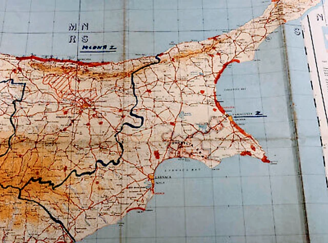 1960 CYPRUS ISLAND Map British United Nations 1964 Military War Map £ ...