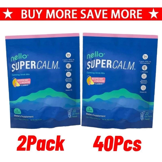 2X NELLO SUPERCALM Drink Mix - Ashwagandha L-Theanine Supplement £11.03 ...