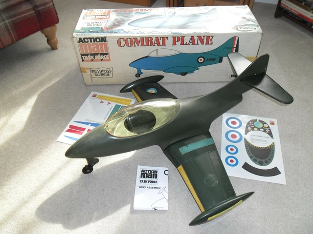RARE BOXED VINTAGE 1978 Action Man Combat Plane With Box +Stars +Decals ...