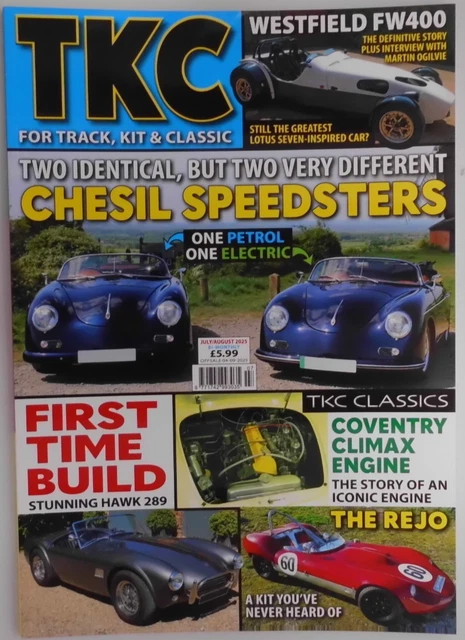 TKC TOTAL KIT Car magazine July/August '25 Chesil Speedsters, Hawk 289 ...