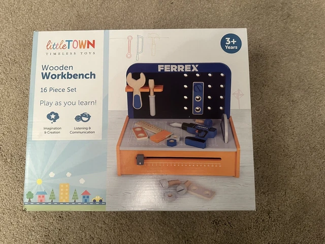 LITTLE TOWN ALDI Wooden Workbench Toy 16 Piece Set Still Sealed £65.00 - PicClick UK