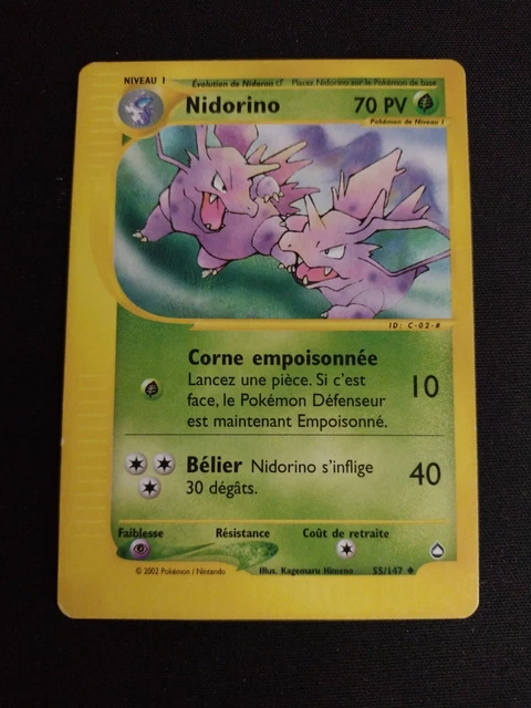 CARTE POKEMON NIDORINO 55/147 Aquapolis FR EUR 2,50 - PicClick FR