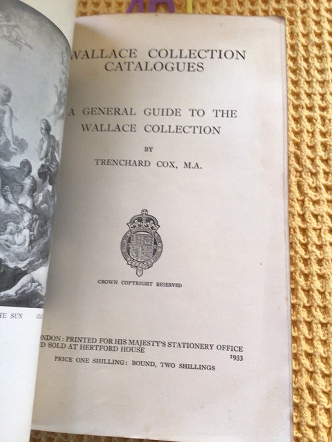 THE WALLACE COLLECTION Catalogue , Rare General Guide 1933 EUR 18,47 ...