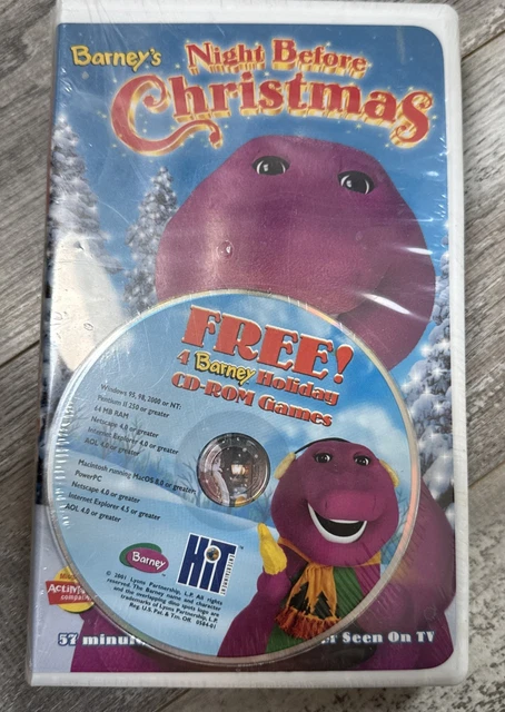 BARNEY'S NIGHT BEFORE Christmas VHS CLAMSHELL WHITE CASSETTE 2034 1999 ...