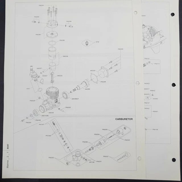 THUNDER TIGER MARINE Engines Parts List and diagram sheets - 9554 9567 ...
