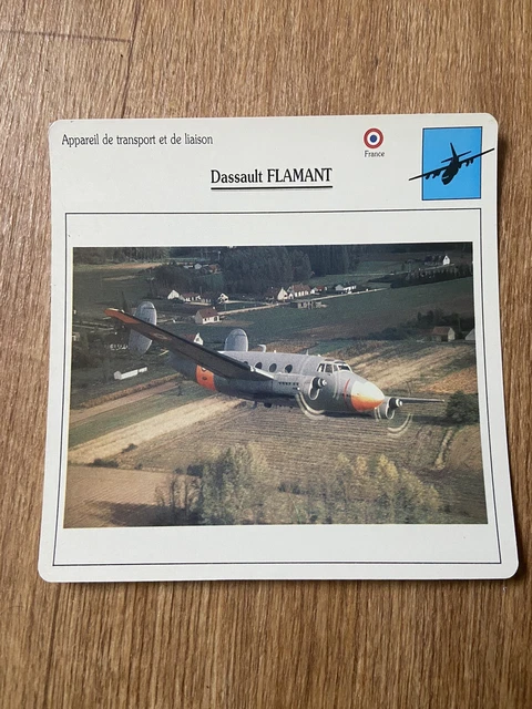 APPAREIL DE TRANSPORT et de liaison Dassault Flamant France carte avion ...