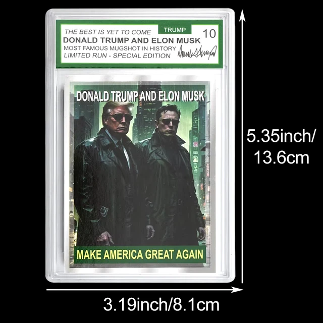💚LIMITED EDITION CARD 💥 Elon Musk & Donald Trump in Matrix Style 🕶️🖤 ...