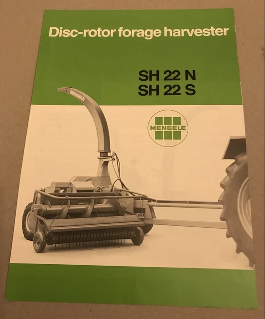 MENGELE DISC ROTOR Forage Harvester SH 22 N S Reco Original 1980s ...