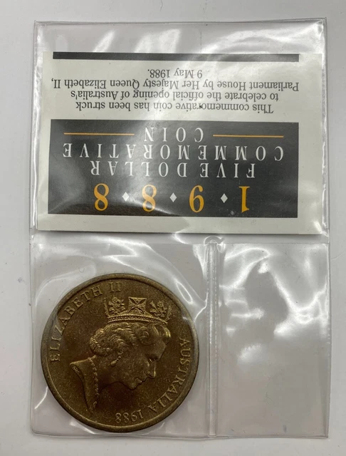 1988 $5 COMMEMORATIVE Coin Official Opening of Parliament House ...