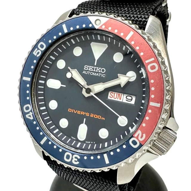 SEIKO 7S26-0020 PEPSI Bezel Diver Scuba 200m Day Date Automatic Mens ...