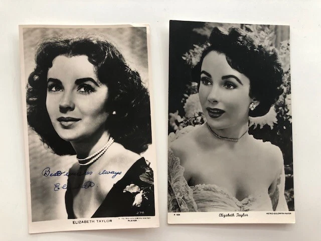 VINTAGE ELIZABETH TAYLOR POSTCARDS 1940s film star actress young LOT x2/524 £5.50 - PicClick UK