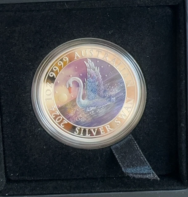 AUSTRALIAN SWAN 2024 1oz Silver Coloured Coin - Perth Mint $330.00 ...