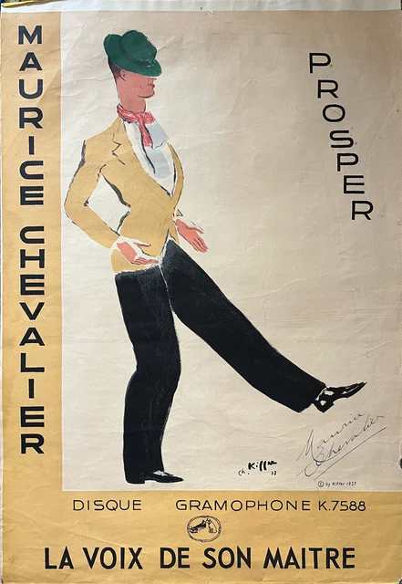 AFFICHE DÉDICACÉE MAURICE Chevalier PROSPER 1937 par Ch. Kiffer EUR 85 ...