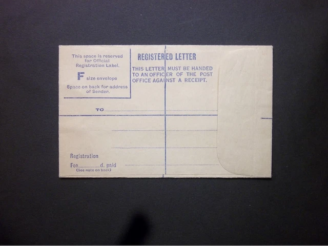 GB ERROR STATIONERY QEII 81/2d Stamp Omitted Registered Envelope size F ...