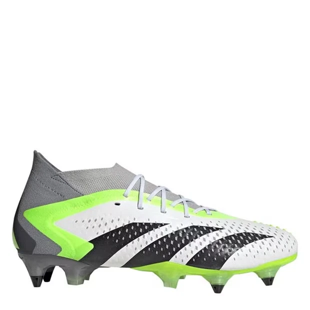 ADIDAS MENS WHITE & Green Predator Accuracy 1 SG Football Boots UK 12 £ ...