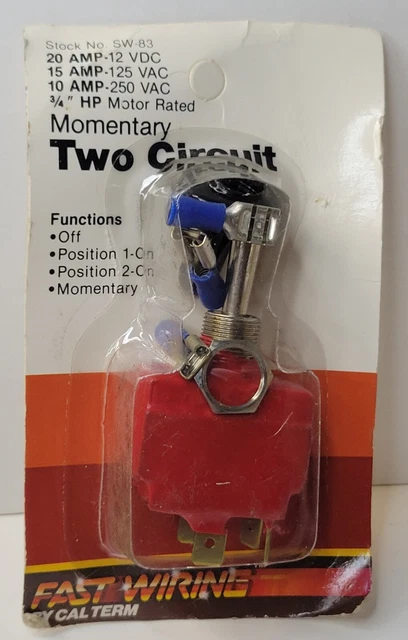 HD MOMENTARY TWO Circuit Toggle Switch w/Waterproof Boot 20A ¾ HP ...