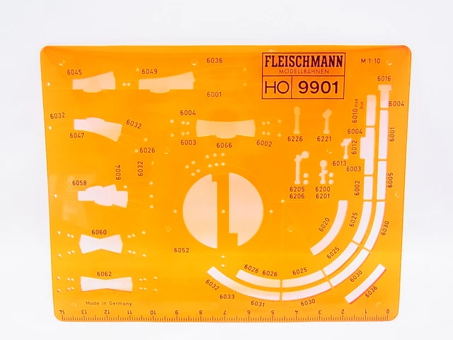 FLEISCHMANN H0 9901 Zeichenschablone Gleisplan Schablone Anlagenplanung ...