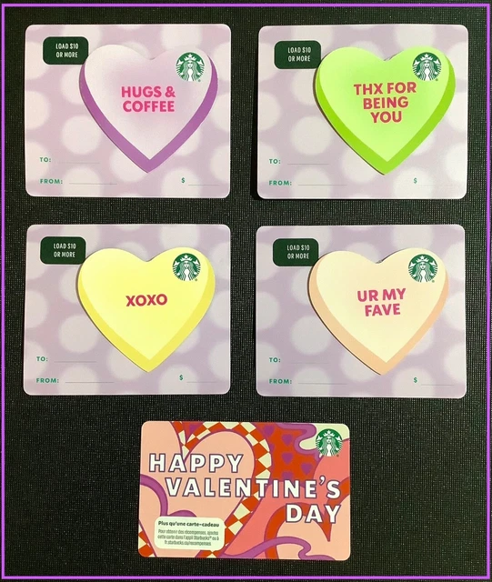 🇨🇦 CANADA 🇨🇦 2025 Starbucks Valentines 💎 & Normal Gift Cards (5 Cards ...