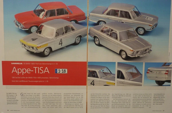 BMW 1800 TISA in 1-18 von Minichamps.....ein Modellbericht #1603f EUR 2 ...