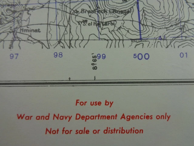 WW2 US WAR DEPARTMENT Map of MOROCCO entitled "OULAD AISSA" - Scale 1: ...