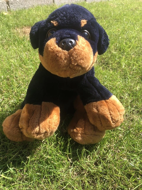 SIMPLY SOFT COLLECTION Plush Black/Tan Rottweiler Puppy Dog Keel Toys ...